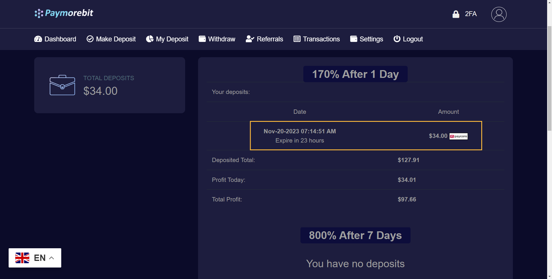 PAYMOREBIT – Cazando Hyips